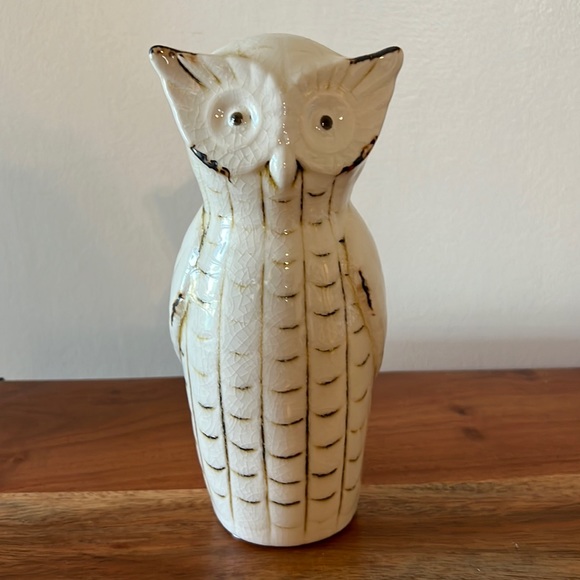 Accents | Boho Cream Colored Ceramic Owl Sculpture | Poshmark